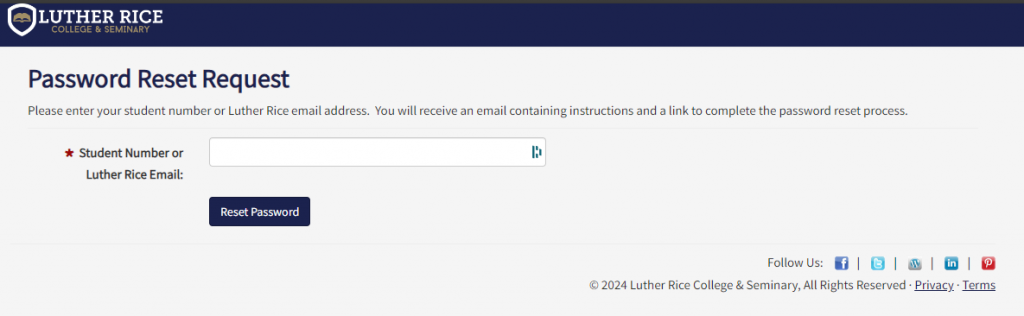 How To Reset Student Password – Luther Rice Office of Information ...
